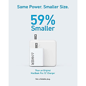 USB C Charger, Anker 65W PIQ 3.0 PPS Compact Fast Charger Adapter, PowerPort III Pod Lite, for MacBook Pro/Air, Galaxy S20/S10, Dell XPS 13,Note 10+/10, iPhone 11/Pro, iPad Pro, Pixel, and More