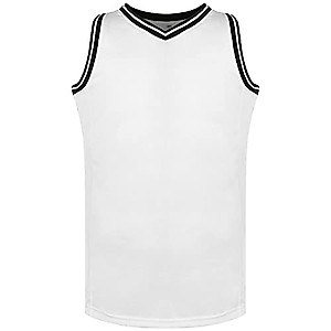 Phoneutrix Blank Basketball Jersey, Men's Mesh Athletic Reversible Sports Shirts S-3XL (Small, White)