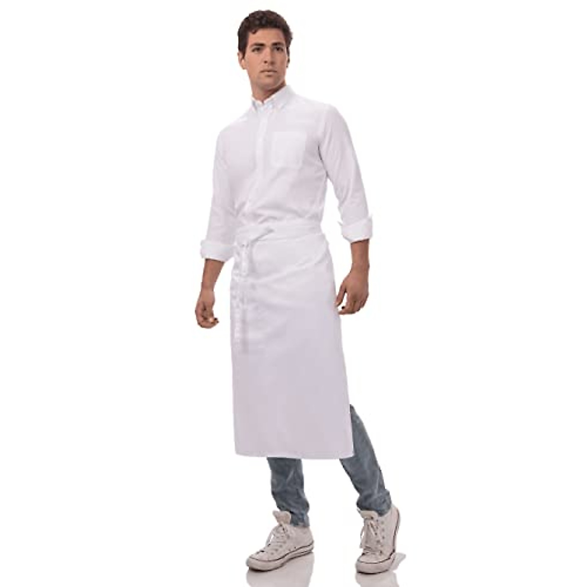 Chef Works Unisex Bistro Chef Apron, White, One Size