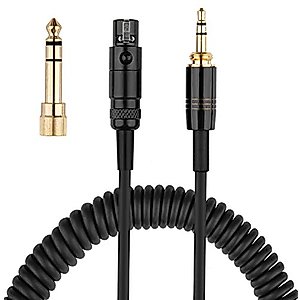 K702 Cable Coiled Aux Cord Replacement for AKG Q701, K712, K240, K240S, K240 MK II, K141, K171, K181, K271, K271S, K271 MK II, K241, K175, K275 headphone Audio Cable Wire with 6.35mm Adapter