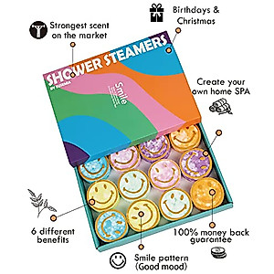 Shower Bombs Steamers Aromatherapy Gifts for Women-EUSEMIA 12 Pcs Scented Aromatherapy Shower Bath Bombs Steamer with Essential Oils Body Restore Shower Steamers for Stress Relief