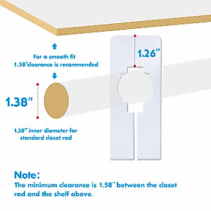 30 PCS Rectangular White Plastic Closet Dividers with a Bonus Marker, Writable and Reusable for Sorting Clothing Size, Color, Size 2” x 5.4’’(Inner Diameter 1.4”)