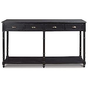 Signature Design by Ashley Eirdale Vintage Casual 4 Drawer Console Sofa Table, Black