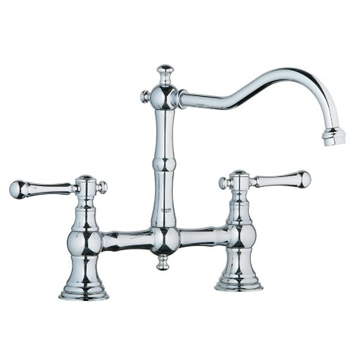 Grohe 20 128 000 Bridgeford Bridge High Profile Kitchen Faucet with Dual Handle, StarLight Chrome
