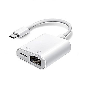 USB C to Ethernet Adapter, Ethernet Adapter with Charging (PD15W), Plug and Play, Type C to LAN Network Ethernet Adapter, Supports 100Mbps Ethernet Network Compatible for Android/iPad/MacBook