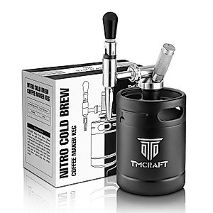 TMCRAFT 64oz Nitro Cold Brew Coffee Maker, Home Brew Coffee Keg with Stainless Steel Stout Creamer Faucet & Pressure Relieving Valve
