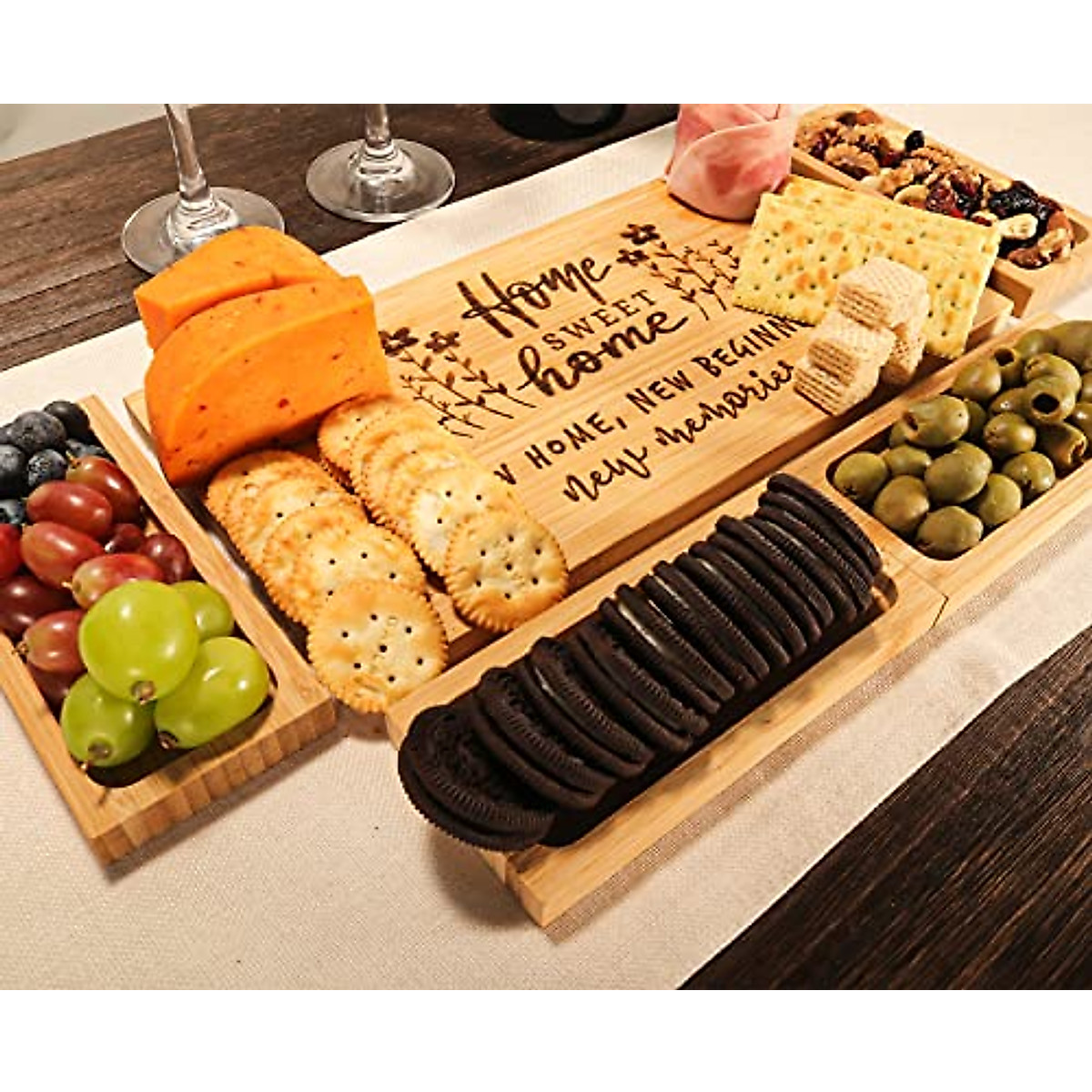 House Warming Gifts for New Home, Housewarming Gift for Home, New Homeowner Gifts for New House,New Apartment, First Home, Realtor Closing Gift for Clients, Family Gifts Cheese Board Set C001