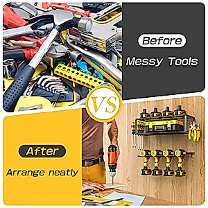 Tafatee Power Tool Organizer Wall Mount,Separate Design 3 Layers Cordless Tool Organizers and Storage Drill Holder Heavy Duty Metal Tool Shelf Utility Storage Rack for Tool Room Workshop Garage Perfect for Dad Father's Day Gifts(2 Pack)