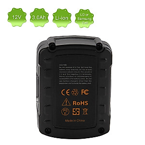 Shentec Two Pack 12V 3000mAh Battery Compatible with RYOBI CB120L CB121L BPL-1220 130503001 130503005, 12V Li-ion Battery (NOT for CB120N)