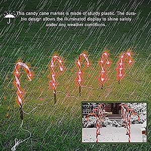 10 Pack 21in Candy Cane Pathway Lights (with Stakes) Outdoor Markers Christmas Decorations Lights with 8 Lighting Modes, for Xmas Holiday Party Walkway Patio Garden Decor
