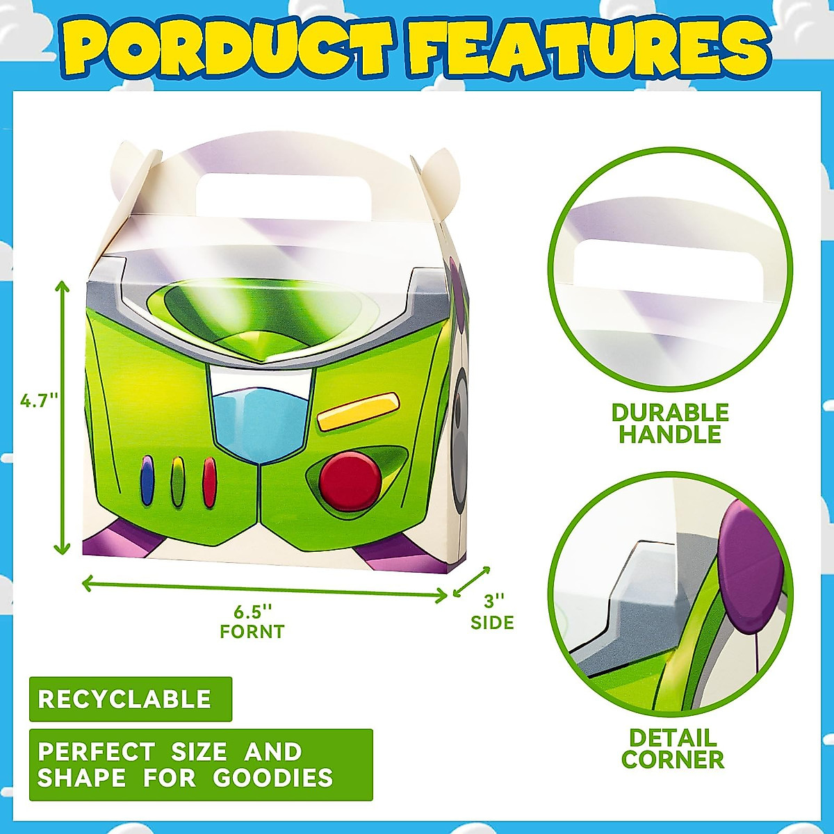 OrVag Birthday Party Supplies,110Pcs Party Favors,Include 10 Circles,10 Pattern Decorations,10 Key Chains,10 Masks,10 Gift Bags,10 Straws and 50 Stickers,Best For the Goodie Bags for Party