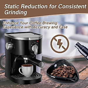 YAFIYGI 3 PCS Coffee Dosing Cup and Spray Bottle with a Spoon Kit Espresso Barista Accessories Ceramic Dosing Tray for Ground Coffee or Tea Mister Spray Bottle Reducing Static Barista Tool Set