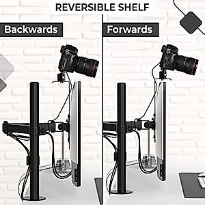 HumanCentric DSLR Monitor Mount – Monitor Shelf for Desk Camera Mount, Light Webcam and Microphone Camera Shelf for Monitor VESA Arm, Replace Clamp Tripods for Camera Desk Mount, Large