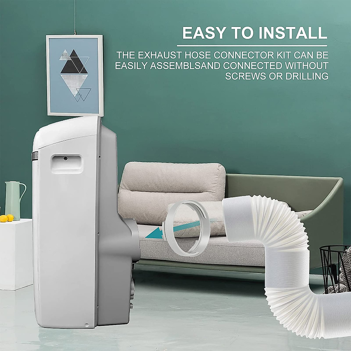 AMIJOUX 6 inch Portable Air Conditioner Exhaust Hose Extention Coupler, Mobile Air Conditioning Exhaust Pipe Tube Connector Accessories, Extention Adapter Universal for Air Conditioning