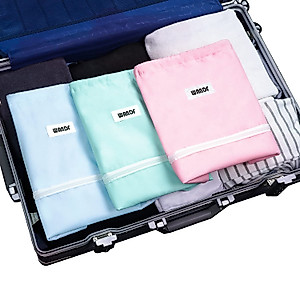 WANDF Drawstring Backpack String Bag Sackpack Cinch Water Resistant Nylon for Sport Yoga Gym Shopping (Light Pink)