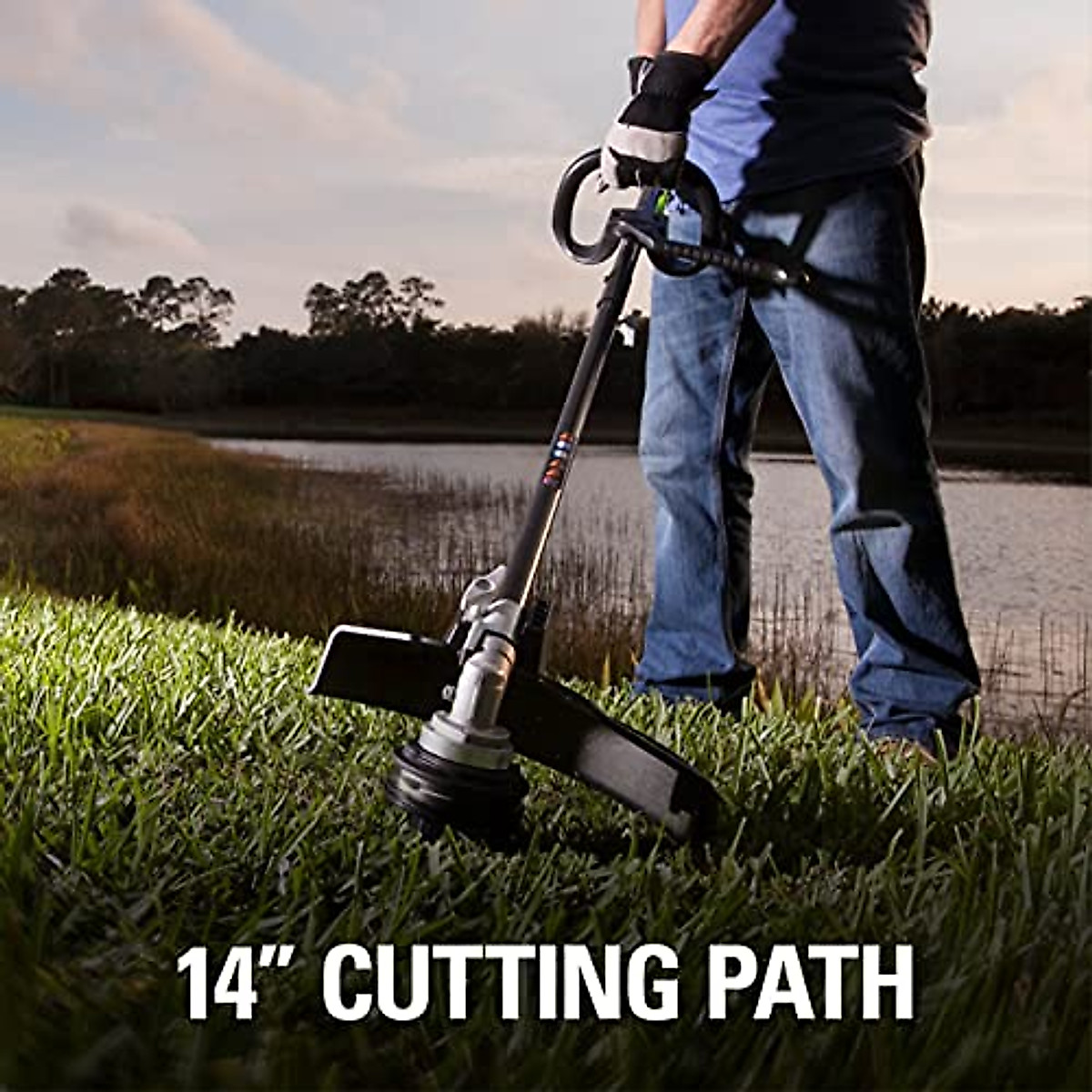 Greenworks 40V 14" Brushless Cordless (Attachment Capable) String Trimmer, 2.0Ah Battery and Charger Included