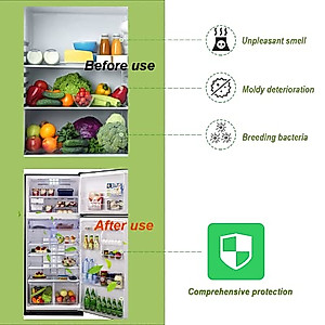 2Packs Refrigerator Deodorizer(60g Each Pack)， Fonday Odor Eliminator for Fridges Freezers Coolers & Lunch Boxes, Bamboo Charcoal Fridge Deodorizer, More Effective Than Baking Soda