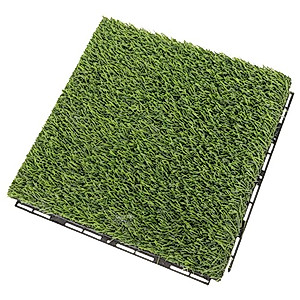 Yardwe 4pcs Synthetic Fake Grass Fake Lawn Grass Imitation Grass Fake Grass Rug Fake Green Dog Grass Mats Fake Lawn Mat Interlocking Turf Tiles Grass Tile Mat Faux Rug Artificial Paver or