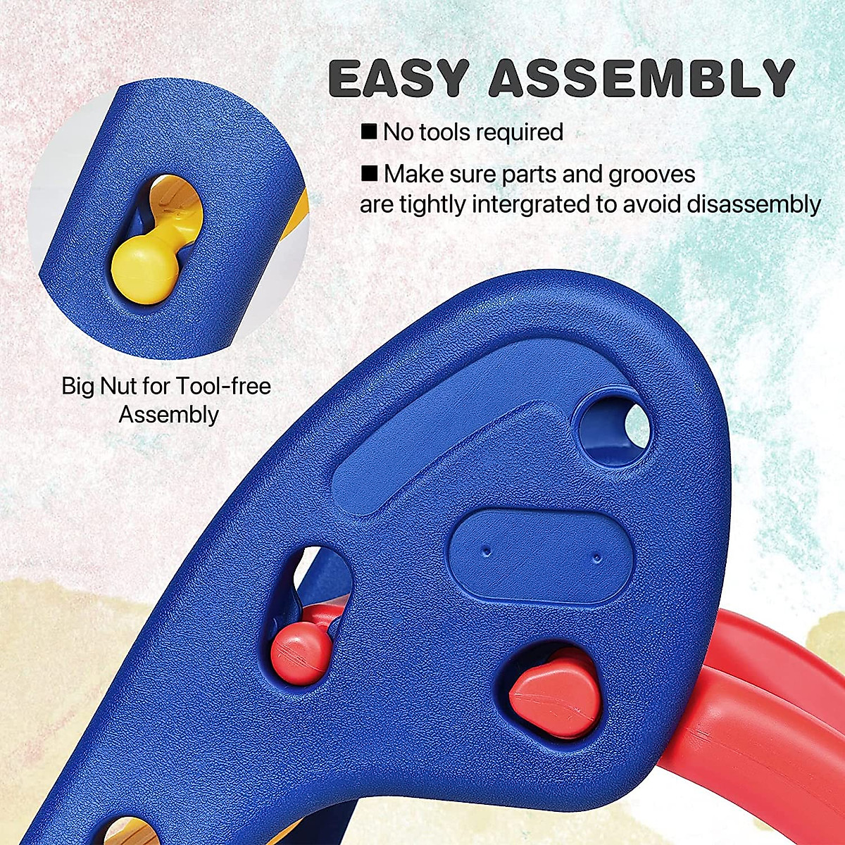 Fireflowery Toddler Slide, ASTM Approved, PE Folding Baby Slide, Freestanding Climber for Indoor, Outdoor, Pool, Ball Pit, Easy Set Up, Kids Slide for Toddlers 1-3, 43.5''L*15.5''W*27.5''H