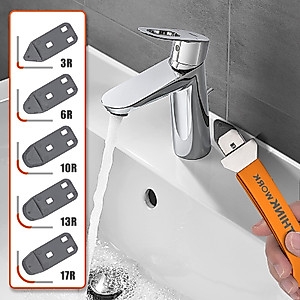 THINKWORK Caulking Tool Kit, 4 in 1 Caulk Remover Tool, Stainless Steel Caulk Tool for Kitchen Bathroom Window Sink Tile Joint, Orange