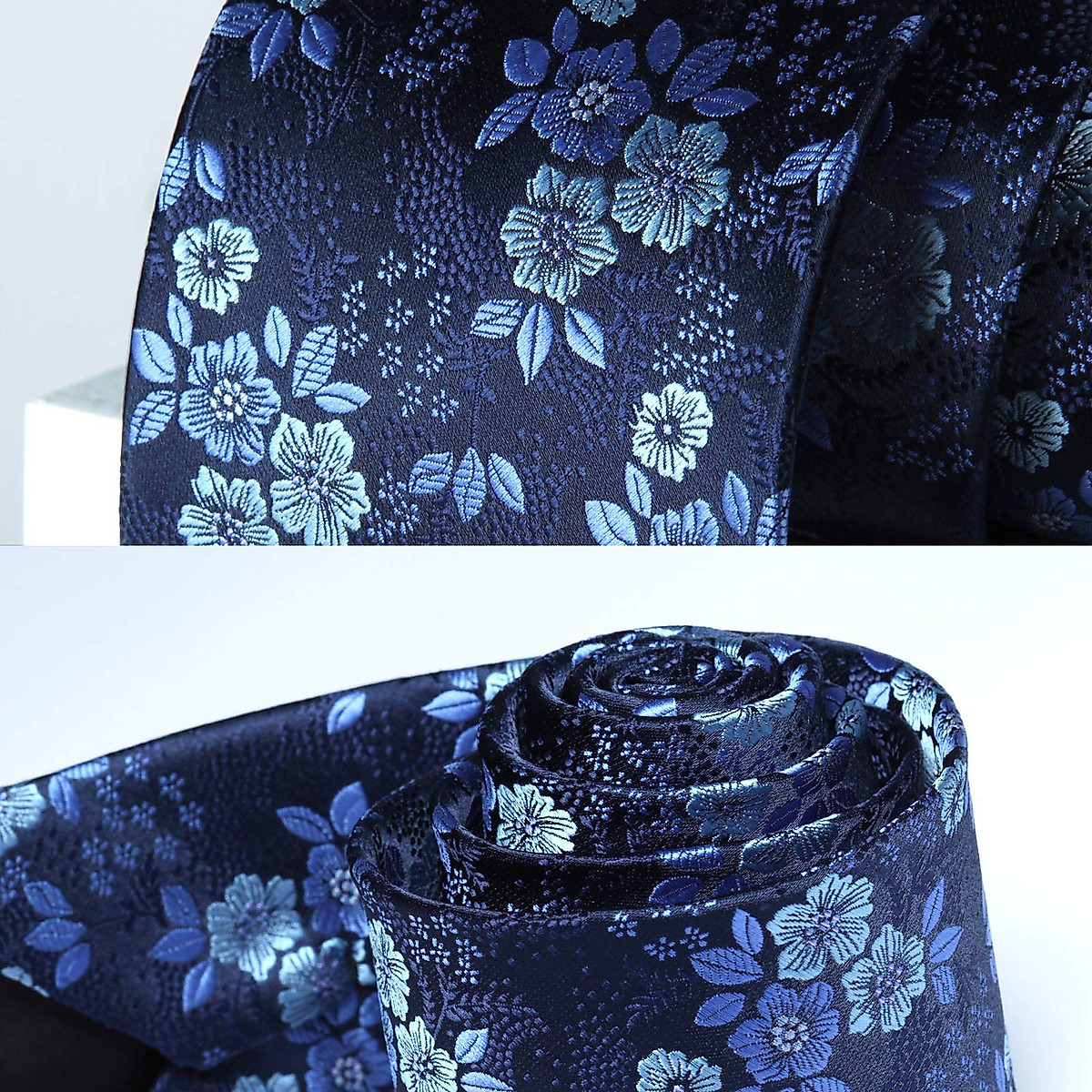 HISDERN Lot 3 PCS Classic Men's Tie Set Necktie & Pocket Square Elegant Neck Ties Collection,T3-08,One Size