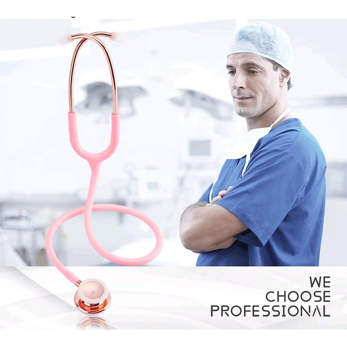 professoRs Pink Stethoscope for Students Nurse Doctor, Beautiful Gold-Plated Stetho for Clinical Use, Professional high-sensitivity fiber membrane, Double Sided Stethoscope by professoR