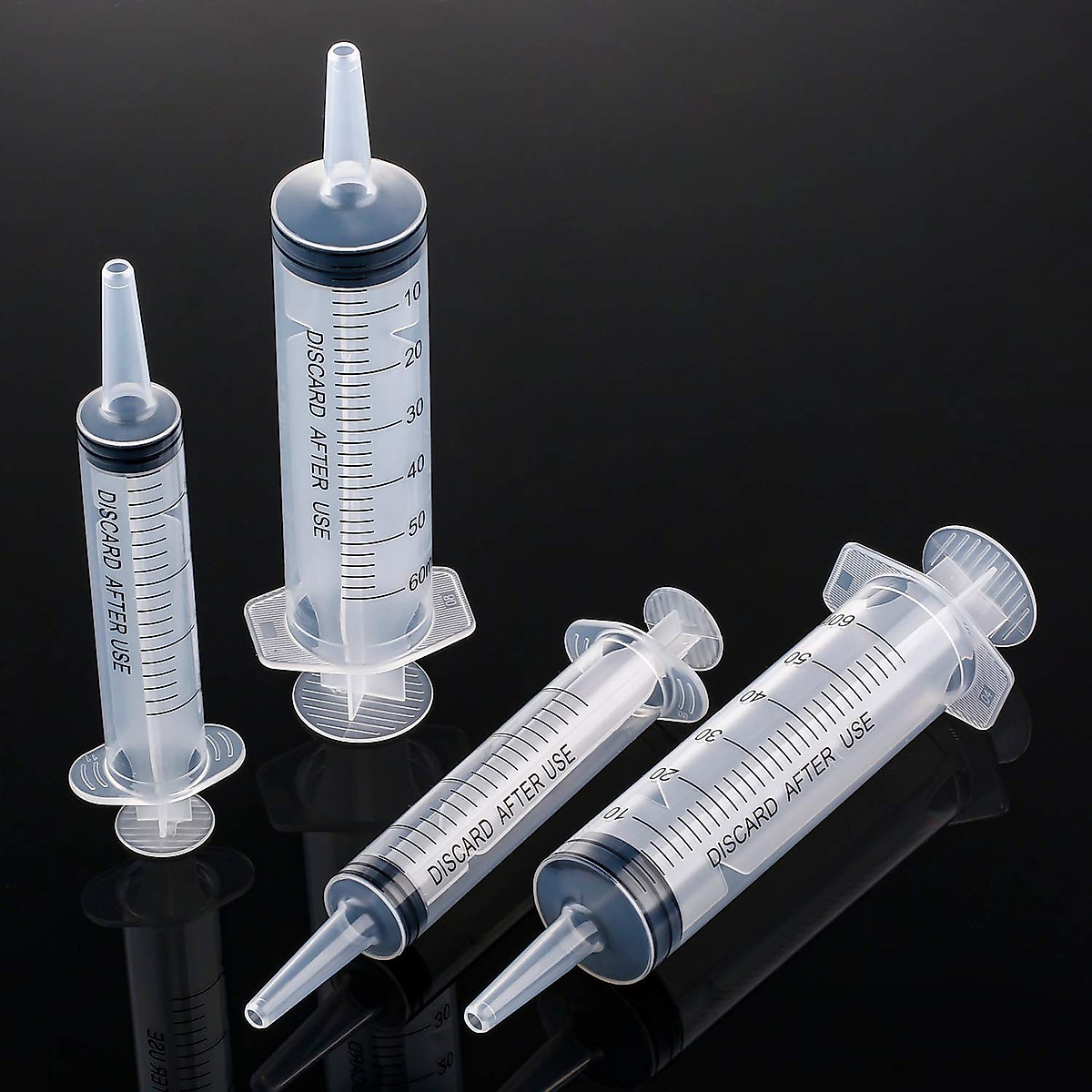 Frienda Large Plastic Syringe 4 Pack Measuring Syringe Tools Dispensing Multiple Uses (20 ml and 60 ml)