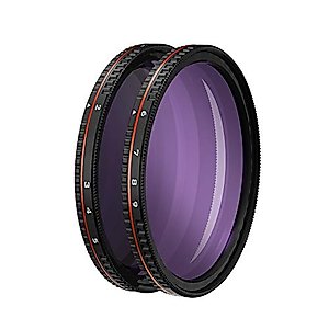 Freewell 58mm Threaded Hard Stop Variable ND Filter All Day 2 to 5 Stop & 6 to 9 Stop - 2Pack
