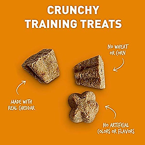 Cloud Star Tricky Trainers Crunchy Dog Training Treats 8 oz Pouch, Cheddar Flavor, Low Calorie Behavior Aid with 450 Treats