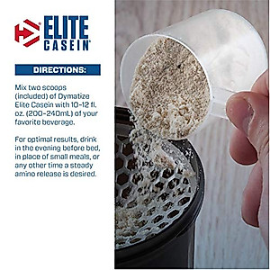 Dymatize Elite Casein Protein Powder, Slow Absorbing with Muscle Building Amino Acids, 100% Micellar Casein, 25 g Protein, 5.4 g BCAAs & 2.3 g Leucine, Helps Overnight Recovery, Cinnamon Bun, 64 Oz
