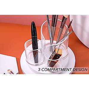 BS-MALL Makeup Brush Organizer for Countertop Display Container Cosmetics Brushes Desk Stand Different Size Brushes