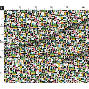 Spoonflower Fabric - Black Green White Pills Medicine Capsules Prescription Pharmacy Printed on Petal Signature Cotton Fabric by The Yard - Sewing Quilting Apparel Crafts Decor