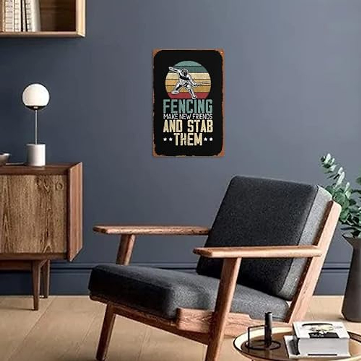 Fencing Makes New Friends physical culture Poster Signs 8 x 12 Inch Decor Funny Chic Art Wall Decort Home Yard Signs Bar Hotel Cafe Pub Indoor Outdoor restauran