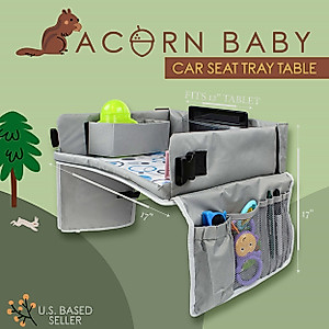 Acorn Baby Foldable Backseat Car Tray Table - Road Trip Must Haves Car Seat Activity Trays - Car Seat Travel Tray
