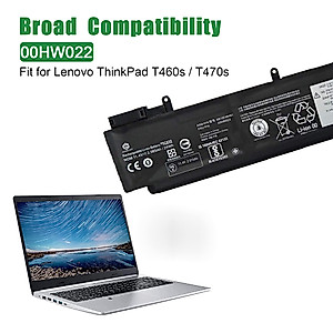 JIAZIJIA 00HW023 SB10F46461 Laptop Battery Replacement for Lenovo ThinkPad T460s T470s Series Notebook 00HW022 SB10F46460 00HW036 SB10F46474 00HW037 SB10F46475 11.4V 24Wh 2065mAh