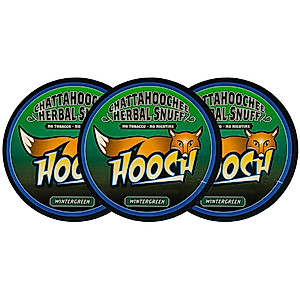 Hooch Herbal Snuff Wintergreen Pouch Packs - 3 Cans - Includes DC Crafts Nation Skin Can Cover - Middle Finger