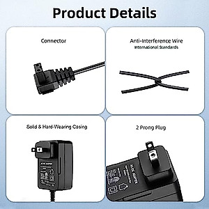 kybate 12.6V 2-Prong AC/DC Adapter Compatible with AIPER Seagull 1000 HJ1103J AIPURY1000 AIPURY 1000 Cordless Automatic Robotic Pool Vacuum Cleaner 5000mAh Lithium Ion Battery 1.8A Power Charger PSU