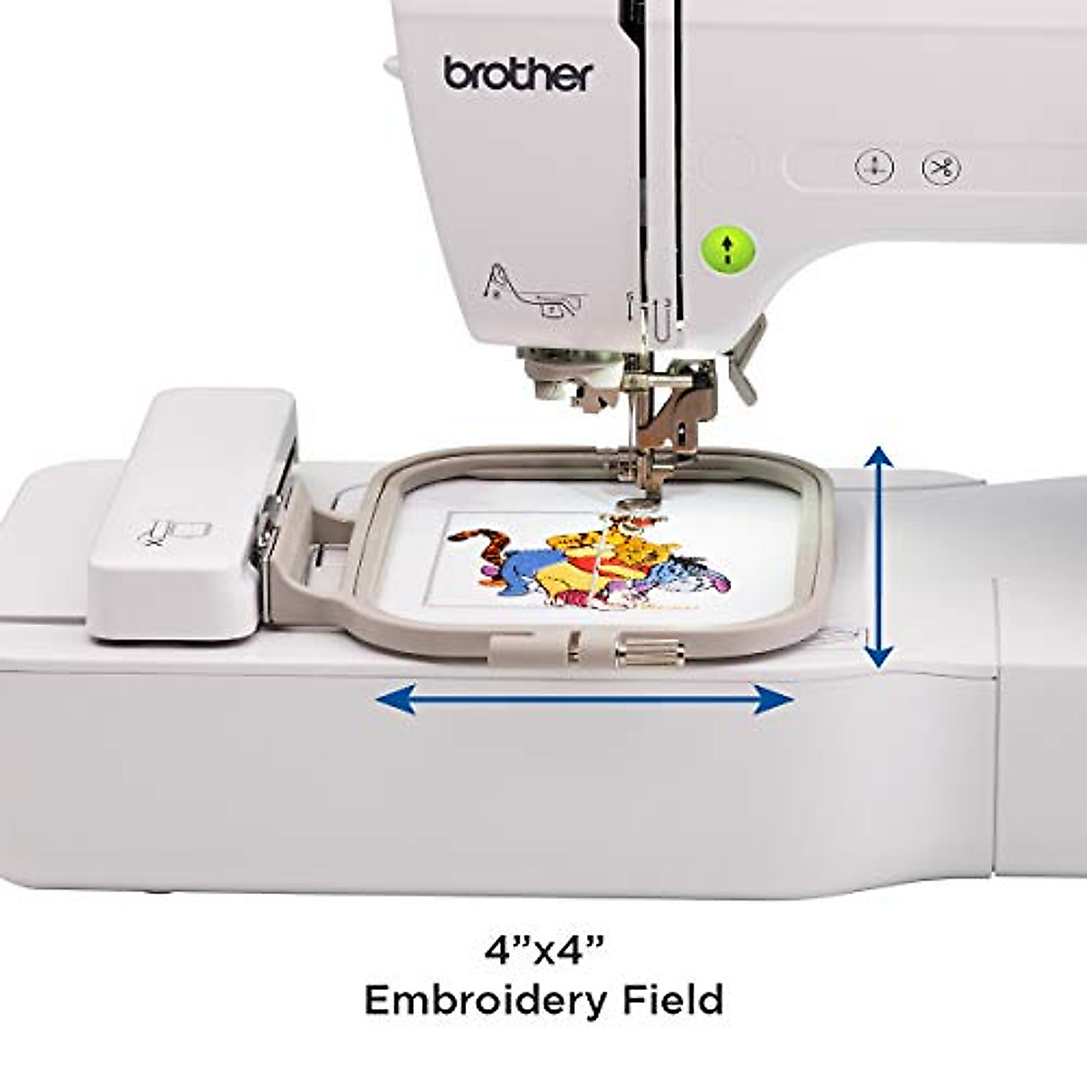 Brother Embroidery Machine, PE550D, 125 Built-in Designs including 45 Disney Designs, 9 Font Styles, 4" x 4" Embroidery Area, Large 3.2" LCD Touchscreen, USB Port