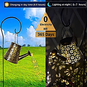 Solar Watering Can with Lights Outdoor,Hanging Solar Lantern,Metal Waterproof Garden Lights Decorations Gift for Table Patio Yards Pathway Party, Yard Decorations Outdoor