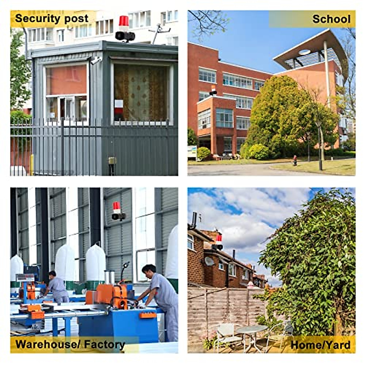 YMJOINMX Alarm Siren 110volt Siren Alarm Strobe Light Security Siren Horn Alarm Emergency Warning Flashing Light for Outdoor Home Garage Door Partying Loud 120db Siren Strobe Alarm