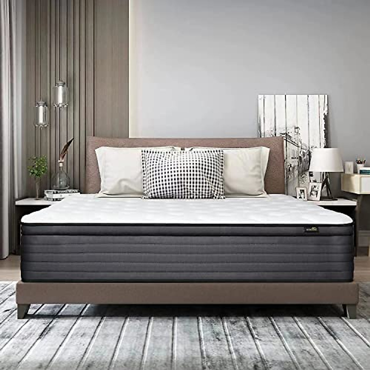 AICEHOME Full Mattress, Hybrid Mattress High Density Foam Individually Wrapped Pocket Coils Mattresses,Motion Isolation Medium Firm Full Size Bed Mattress