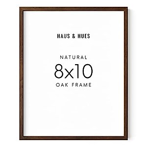 HAUS AND HUES Walnut 8x10 Wall Picture Frame - Set of 1 8x10 Wood Picture Frame. Rustic 8x10 Picture Frames, 8x10 Wooden Picture Frames, Modern Picture Frame, 8x10 Photo Frame (Walnut Oak Frame)
