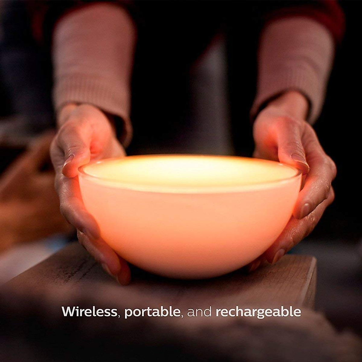 PHILIPS Hue Go White and Color Portable Dimmable LED Smart Light Table Lamp (Requires Hue Hub, Works with Alexa, HomeKit and Google Assistant), White
