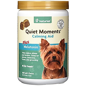NaturVet Quiet Moments Calming Aid Plus Melatonin 180 Soft Chews 13.9OZ