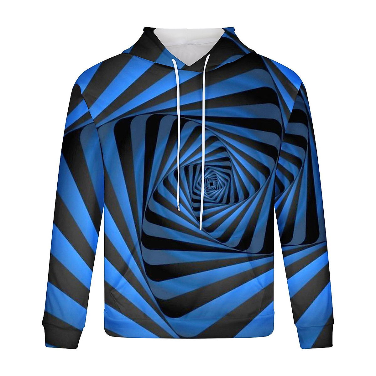 Muscularfit graphic sweatshirts Long Sleeve T-Shirt Sweatshirts for Men Drawstring 3D Dizziness Print Graphic Pullover Casual Lightweight Hoodies mens fall clothing Blue L