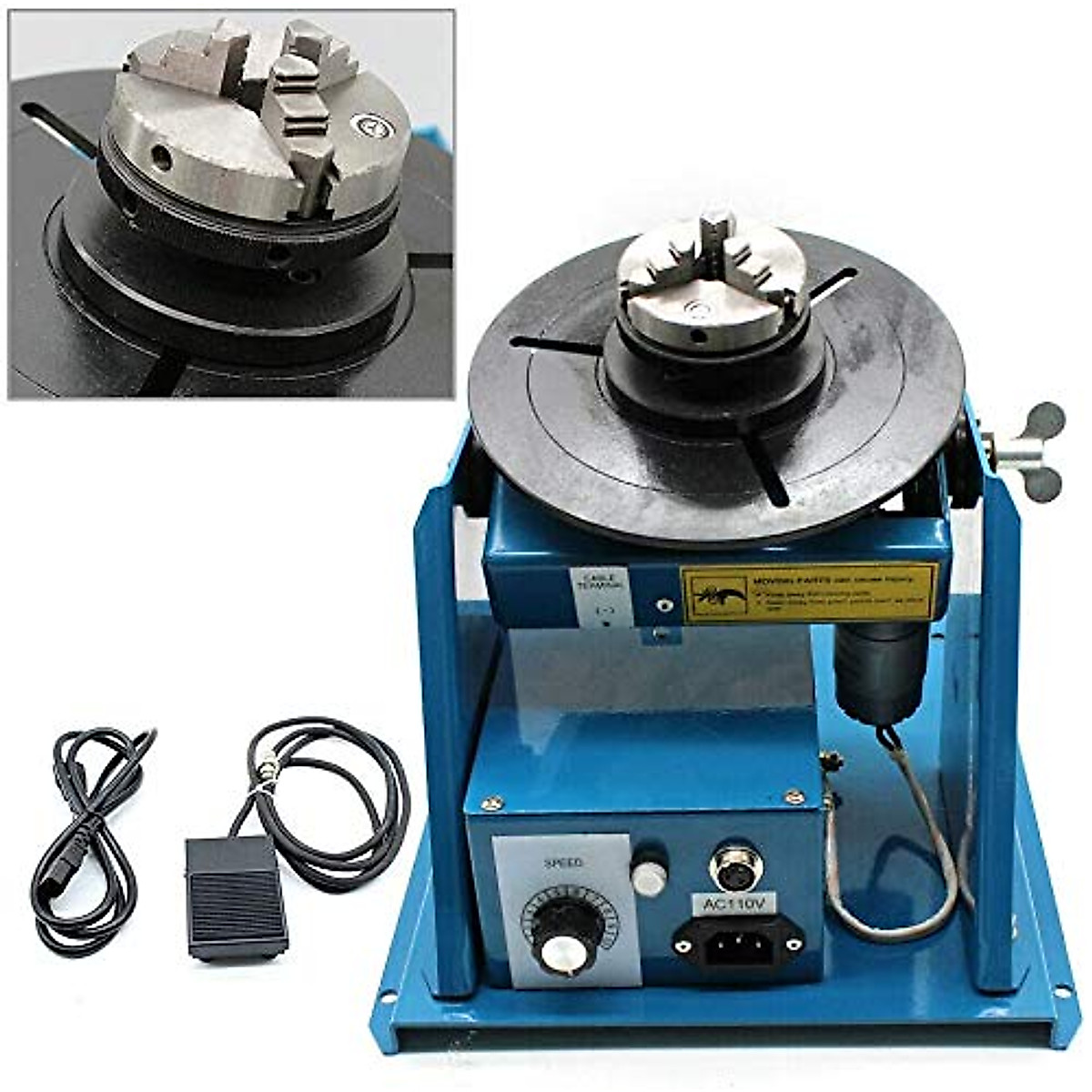 Rotary Welding Positioner 110V 2.5" Worktable Welder Positioner Turntable Machine Speed High Accuracy Welding Positioner For Annular Weld