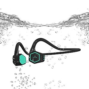 Ralyin Open Ear Headphones, Underwater Bone Conduction Design, IPX8 Waterproof Headphones Open Ear Earphones Wireless Bluetooth Headset for Swimming Diving Without MP3