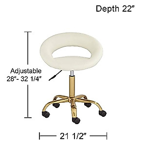 55 Downing Street Briar Gold and White Faux Leather Adjustable Office Chair