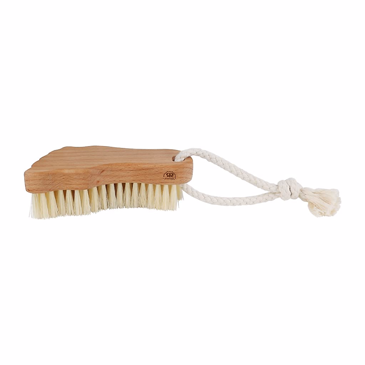 Redecker Children's Foot Brush, Natural Pig Bristle and Oiled Beechwood with Cotton Hanging Loop, Fun Foot-shaped Design, Made in Germany