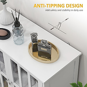 kleankin Sideboard Buffet, Storage Cabinet with 2 Doors, Credenza for Multifunction in Kitchen, Console, Living Room, White